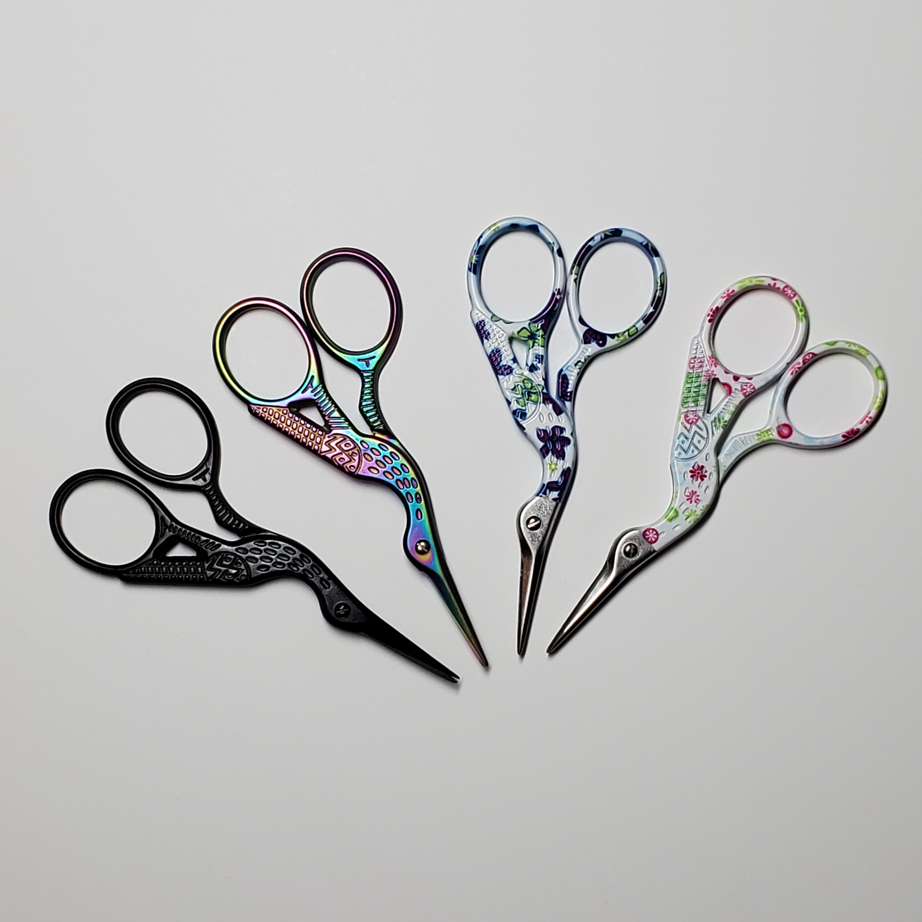 Vintage Style Stork Embroidery Scissors - Stainless Steel Sharp Tip - 3 ...