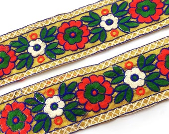 Hand Embroidery Trim Indian Art Thread Work Fabric Lace | Etsy