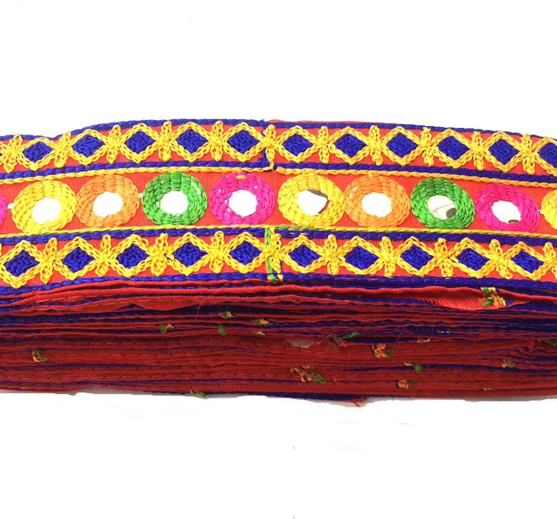 Hand Embroidery Trim Indian Art Thread Work Fabric Lace | Etsy