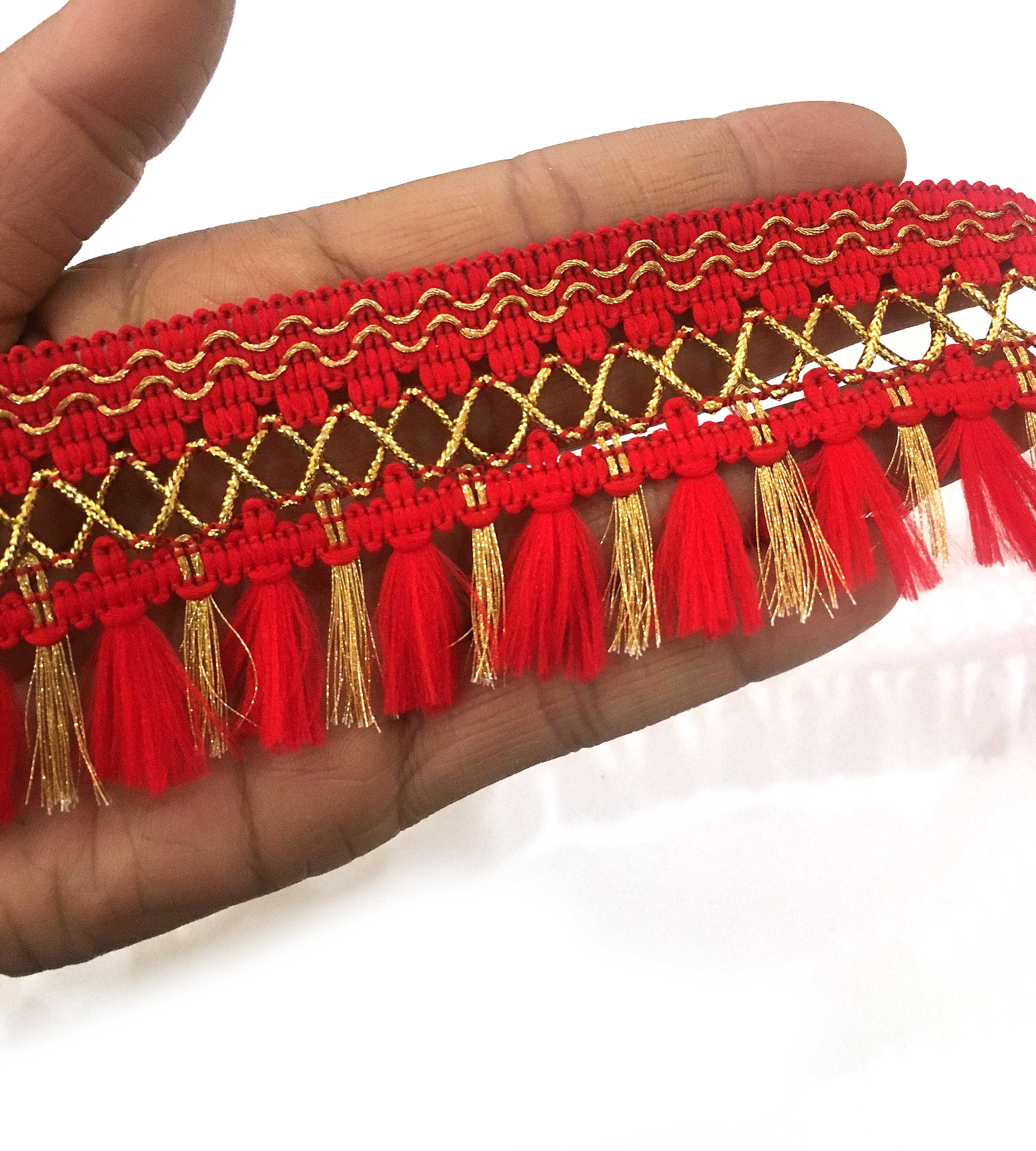 Red Fringe Trim Tassle Fringe Trim Indian Fringe Lace Fancy - Etsy New ...