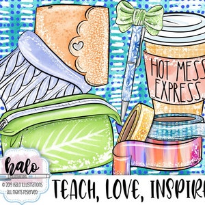 Teach Love Inspire Teacher Clipart Planner Clip Art Fashion ...