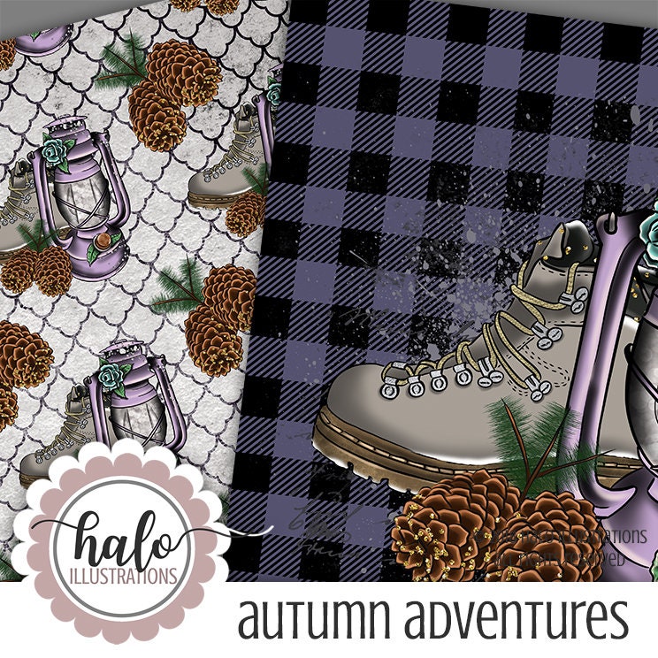 Autumn Digital Paper Camping Digital Paper Hiking Digital - Etsy