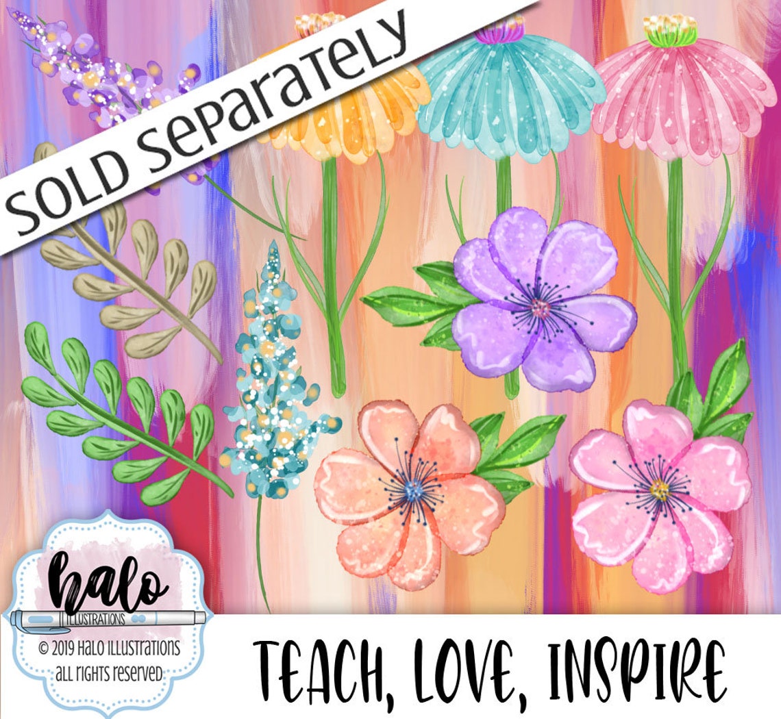 Teach Love Inspire Teacher Clipart Planner Clip Art Fashion | Etsy