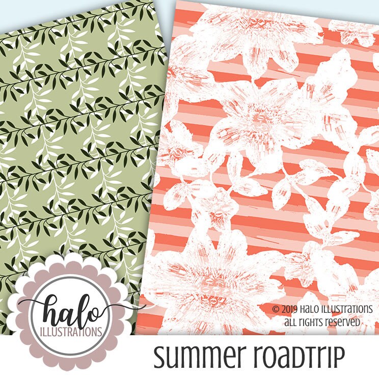 Summer Digital Paper, Vacation Paper, Travel Digital Paper, Planner ...