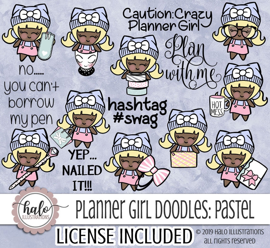 Planner Doodles, Planner Clipart, Planner Girl, Girl Boss, Funny ...