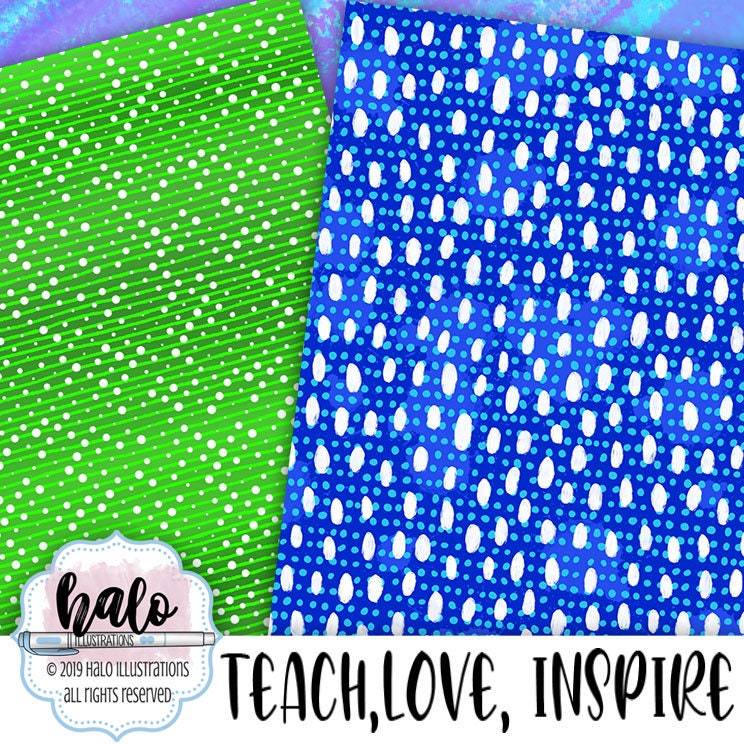 Teach Love Inspire Digital Paper Teacher Paper Pack School - Etsy