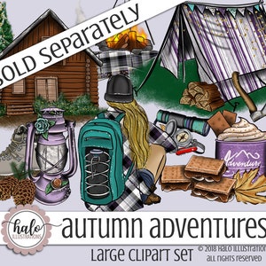 Autumn Digital Paper, Camping Digital Paper, Hiking Digital Paper ...
