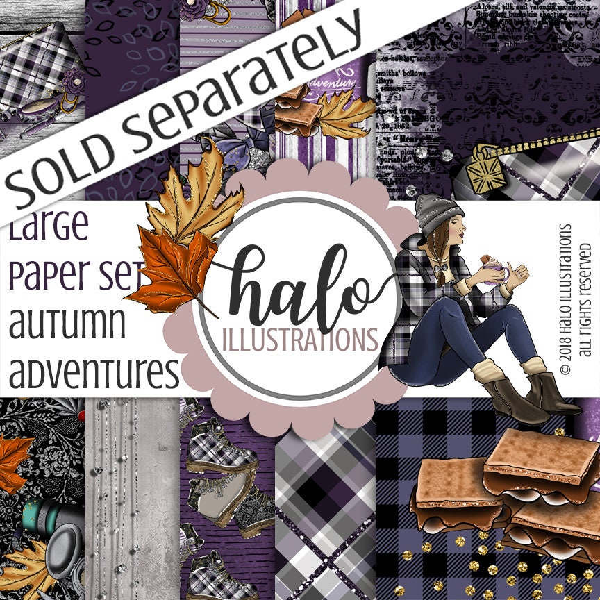 Autumn Digital Paper Camping Digital Paper Hiking Digital | Etsy