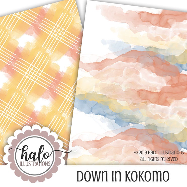 Summer Digital Paper, Beach Digital Paper, Plaid Digital Paper, Floral ...