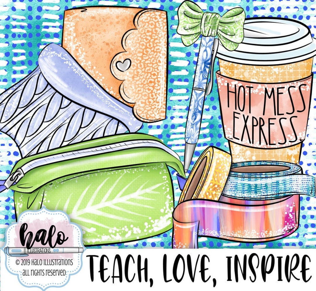 Teach Love Inspire Teacher Clipart Planner Clip Art Fashion ...