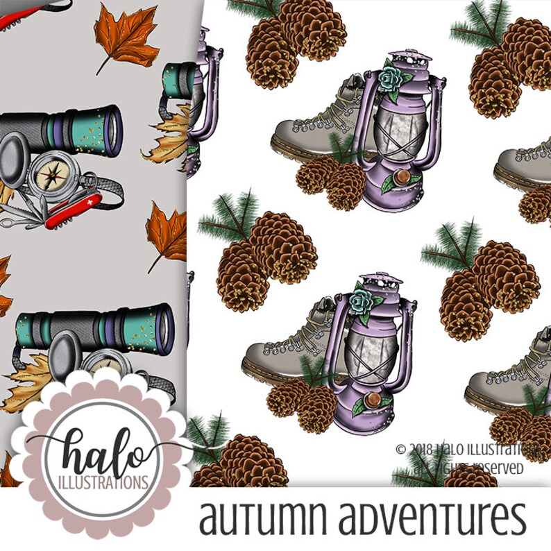 Autumn Digital Paper Camping Digital Paper Hiking Digital - Etsy