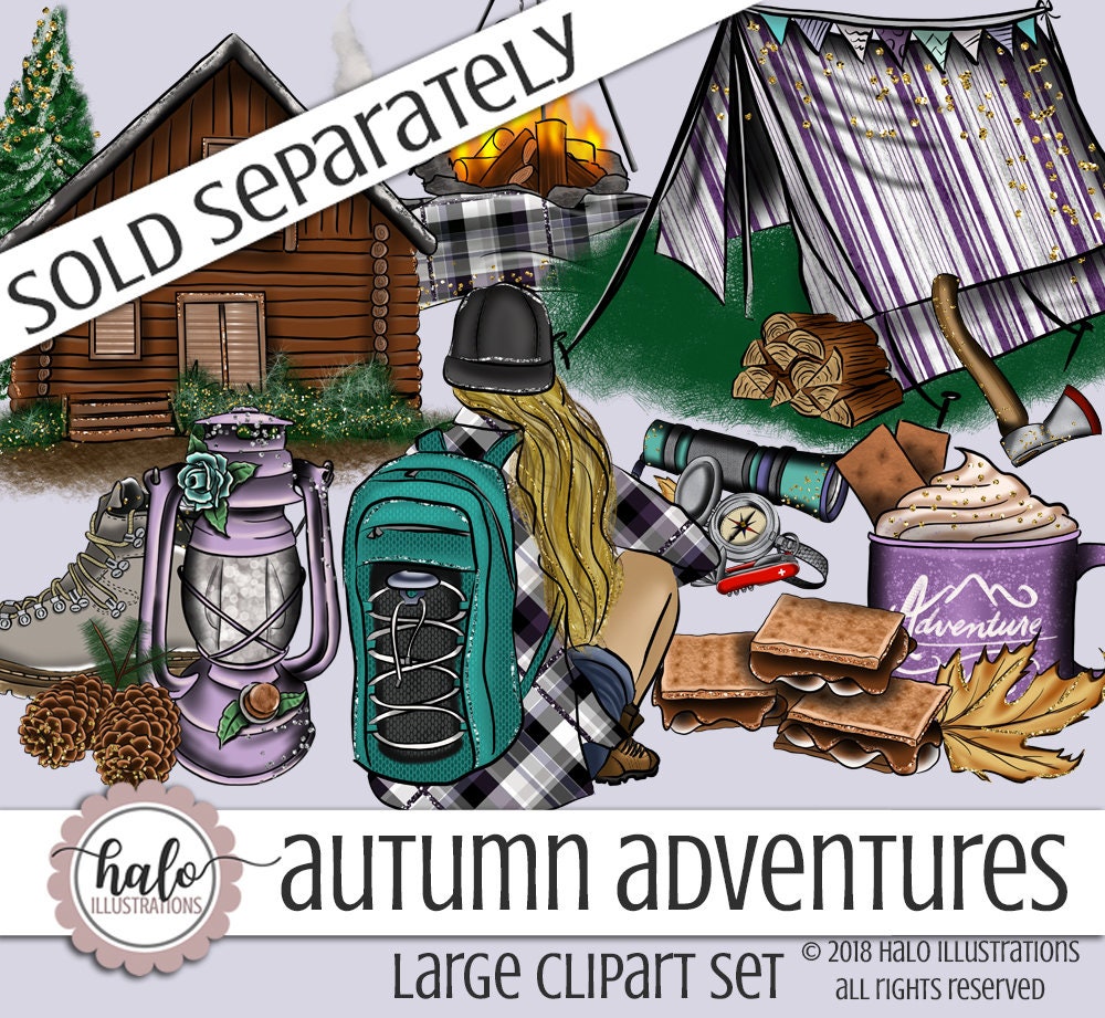 Autumn Digital Paper Camping Digital Paper Hiking Digital | Etsy