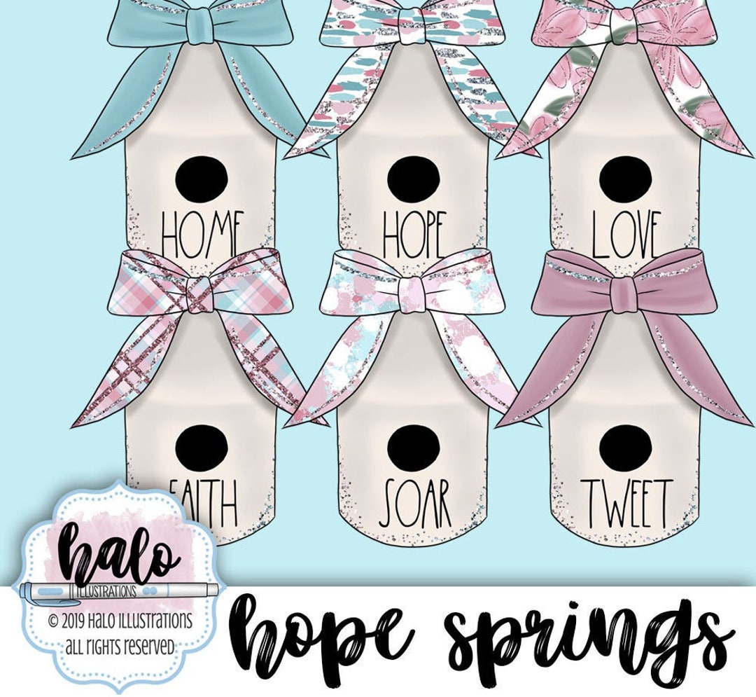 Spring Clipart Easter Clipart Birdhouse Clipart Bird - Etsy