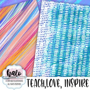 Teach Love Inspire Digital Paper Teacher Paper Pack School - Etsy