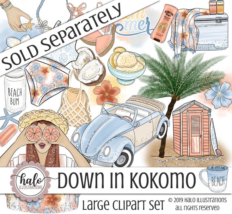 Summer Clipart Beach Clip Art Planner Clipart Beach Vibes - Etsy