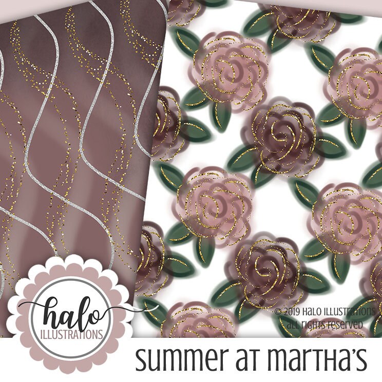 Martha's Vineyard Nautical Digital Paper Beach Digital - Etsy
