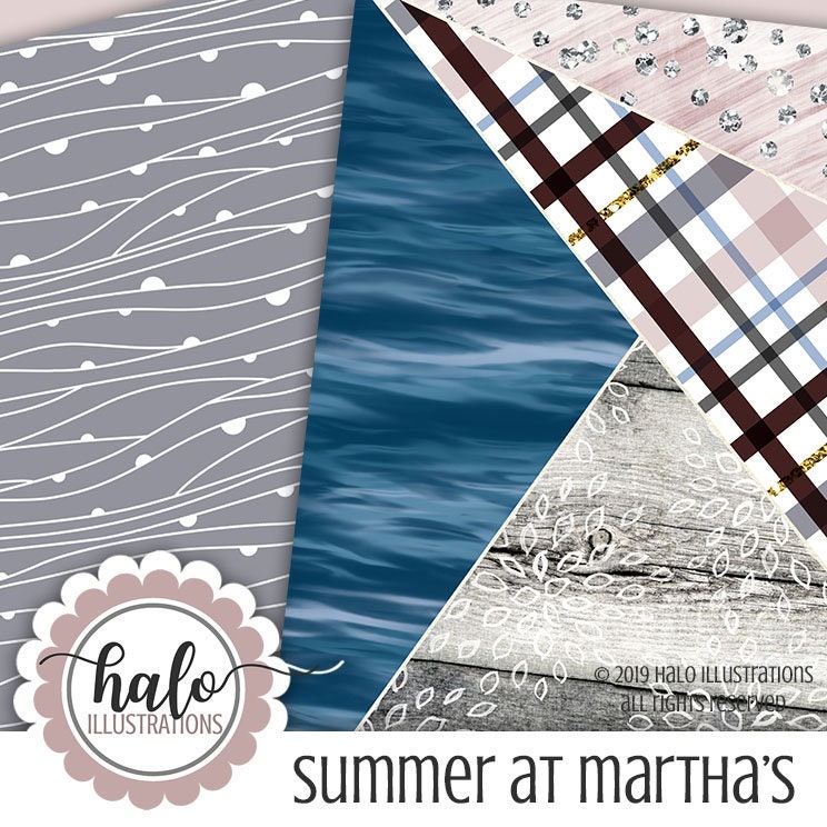 Martha's Vineyard Nautical Digital Paper Beach Digital - Etsy
