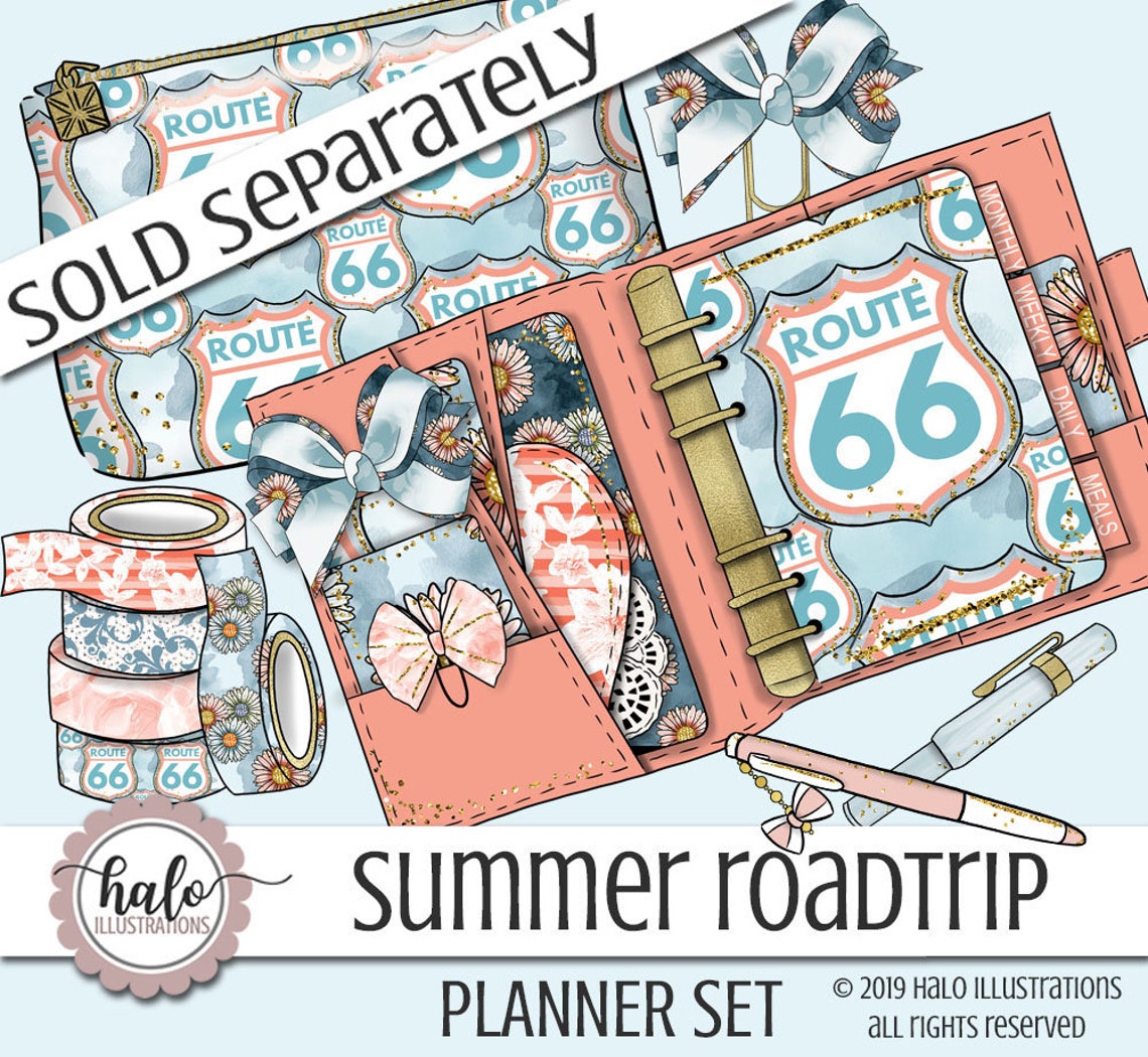 Summer Clipart, Travel Clip Art, Hand Drawn Art, Planner Clipart ...