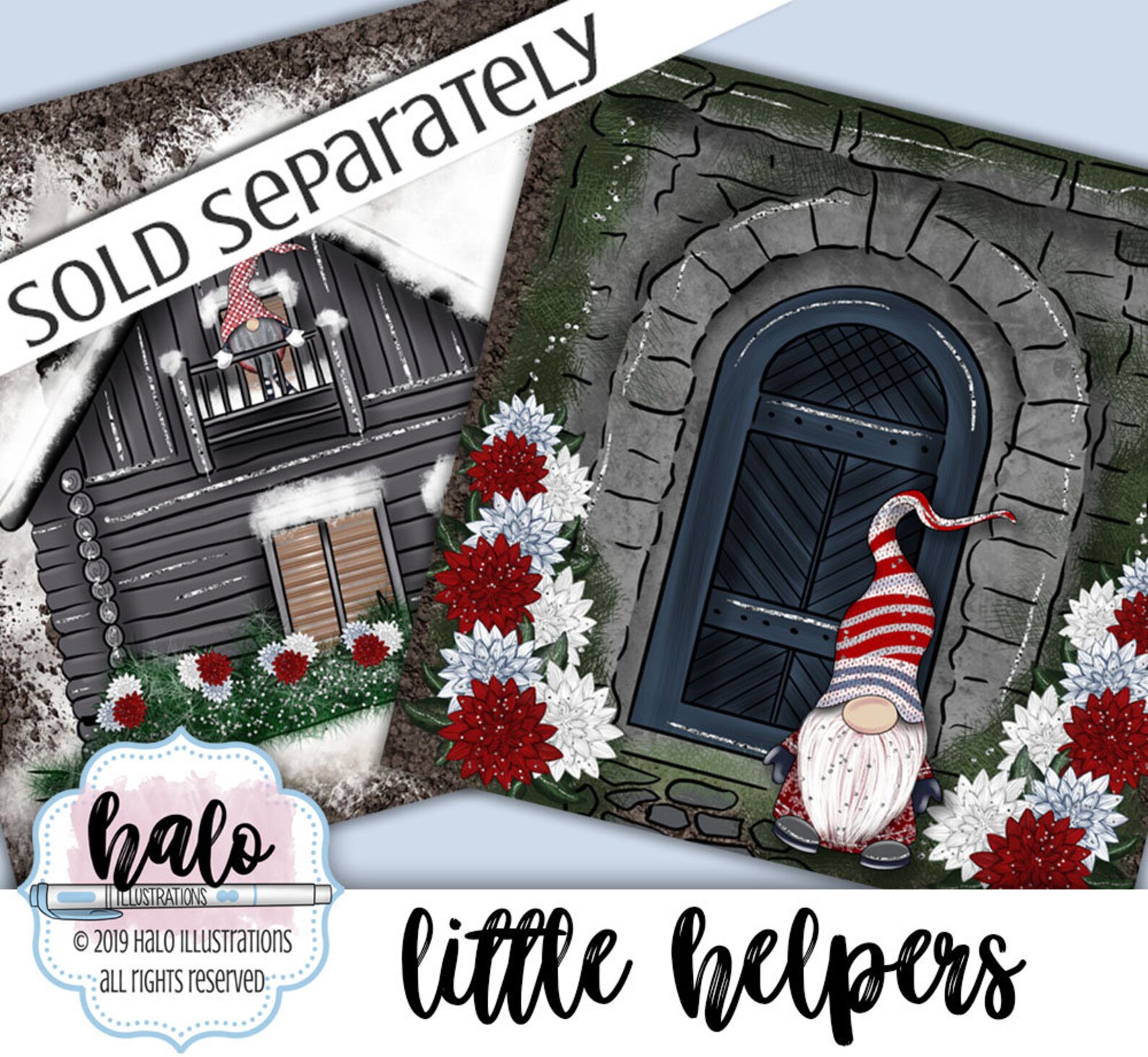 Christmas Clipart, Xmas Clip Art, Gnome Clipart, Farmhouse Christmas ...