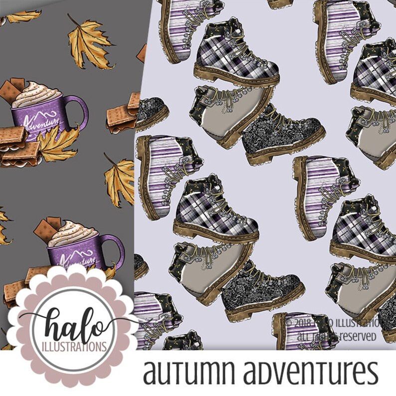 Autumn Digital Paper Camping Digital Paper Hiking Digital - Etsy