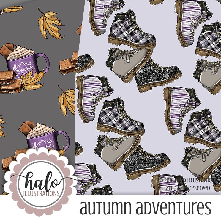 Autumn Digital Paper Camping Digital Paper Hiking Digital | Etsy