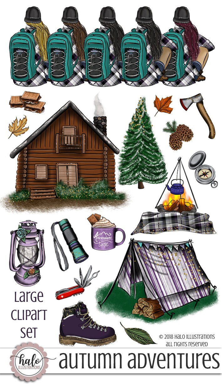 Autumn Clip Art, Fashion Clipart, Fall Clipart, Camping Clip Art ...