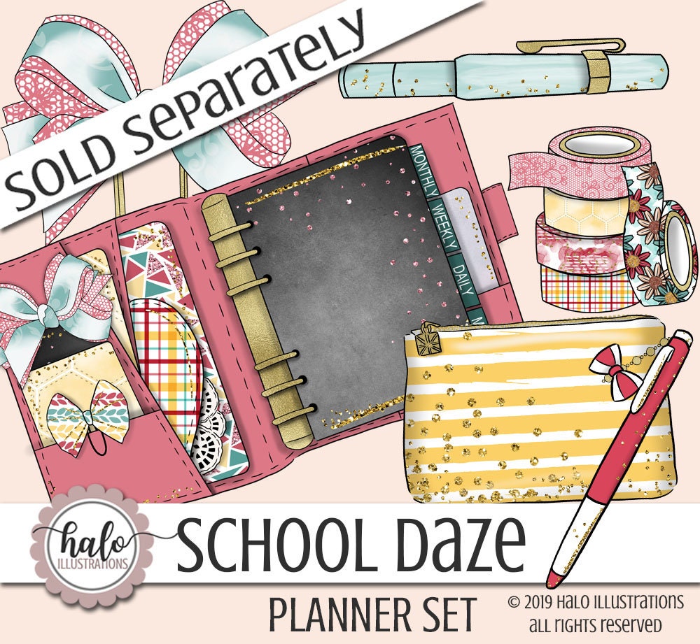 School Clipart, Teacher Clipart, Teacher Planner, Planner Clipart ...