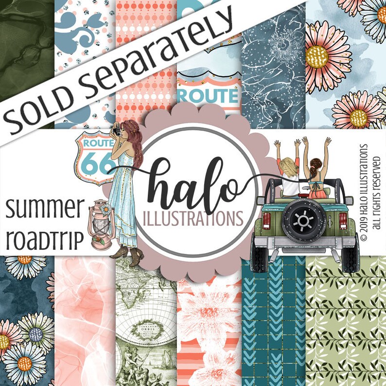 Summer Clipart, Travel Clip Art, Hand Drawn Art, Planner Clipart ...