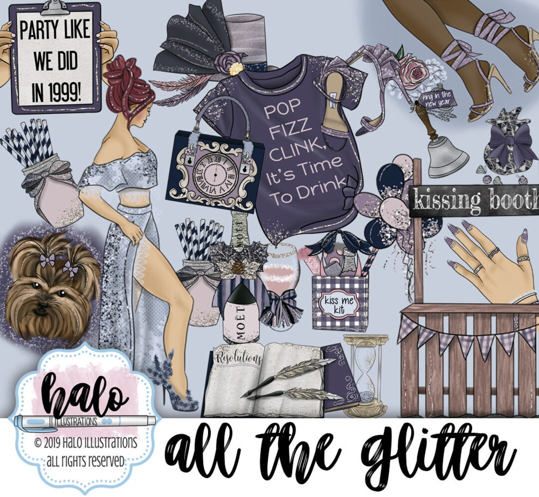 New Years Clipart, Winter Clipart, Planner Clip Art, Digital Clip Art ...