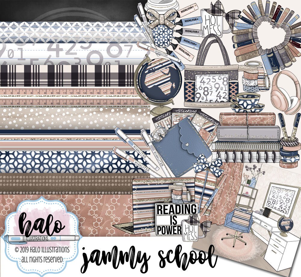 Homeschool Clip Art Distance Learning Planner Clipart Autumn Hand Drawn ...