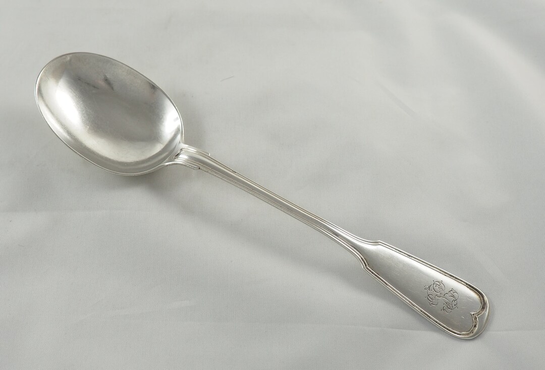 Antique 800 Silver Gravy Spoon: Fiddle & Thread Pattern, Hamburg 1870 ...