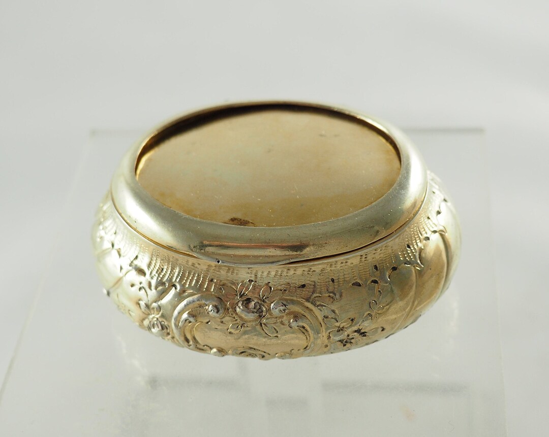 Antique Rococo Style Solid Silver Gilt Snuff Box, Oval Embossed Snuff ...