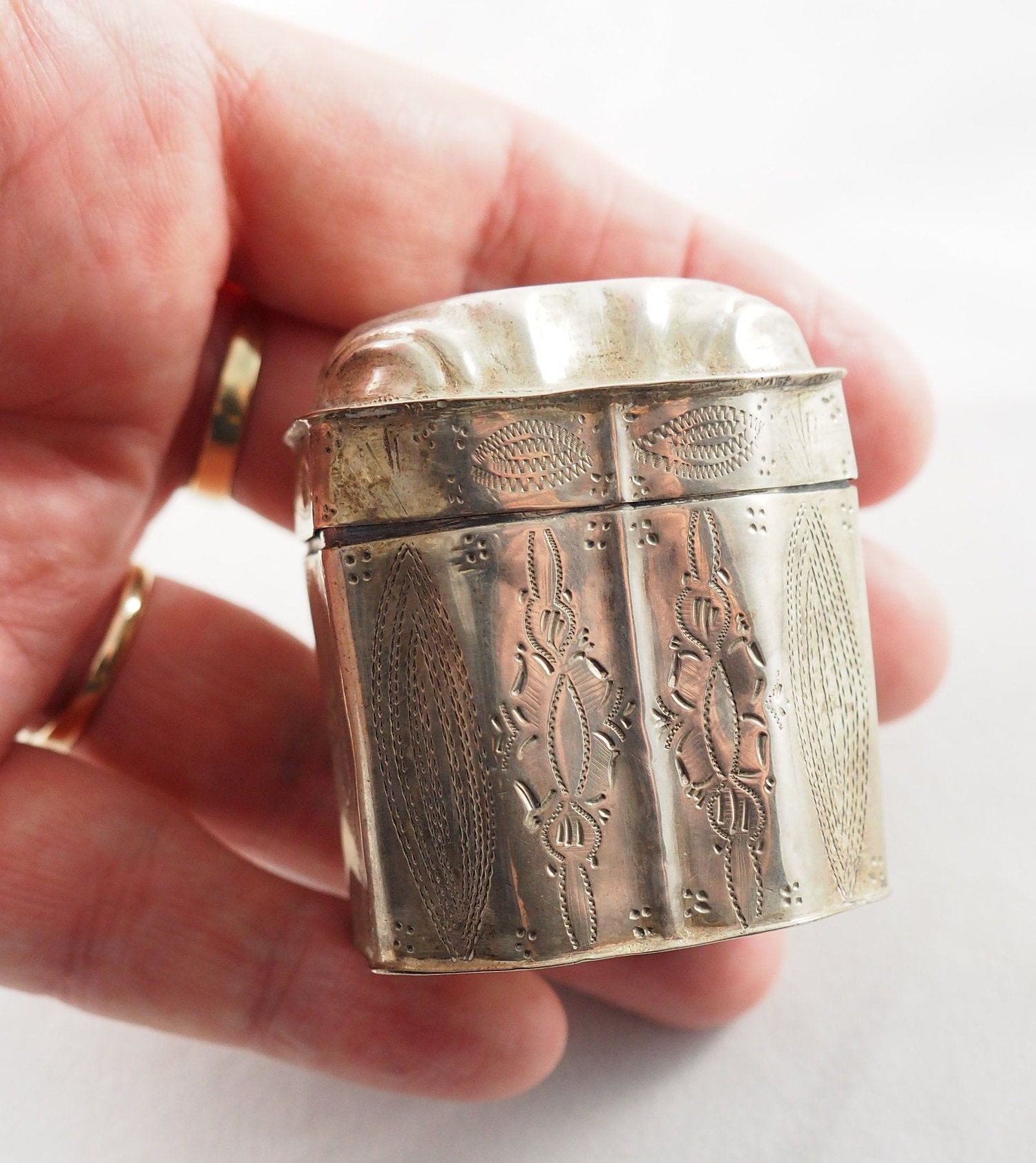 Antique Solid Silver Dutch Loderein Scent Box, Spice Box, Prickle ...