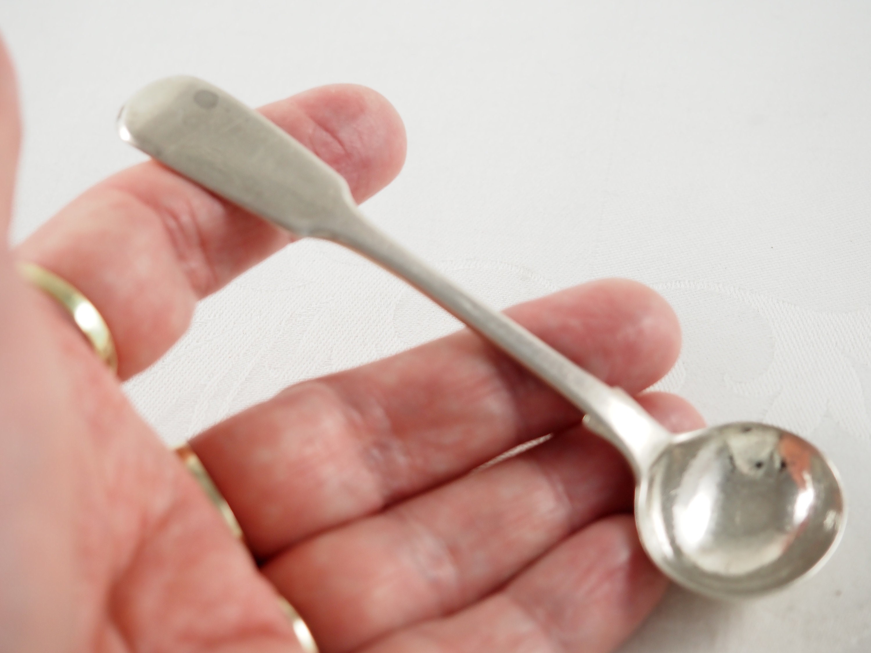 Antique Victorian Solid Silver Victorian Mustard Spoon, Queens Pattern ...