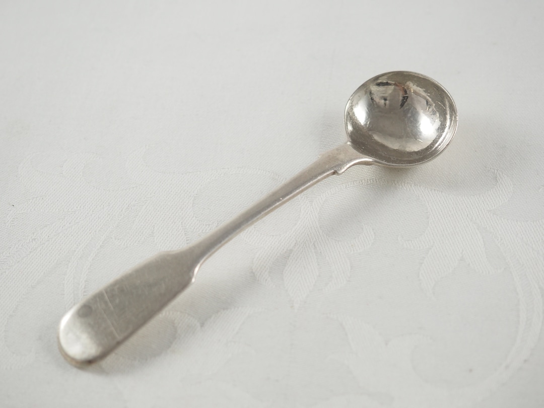 Antique Victorian Solid Silver Victorian Mustard Spoon, Queens Pattern ...