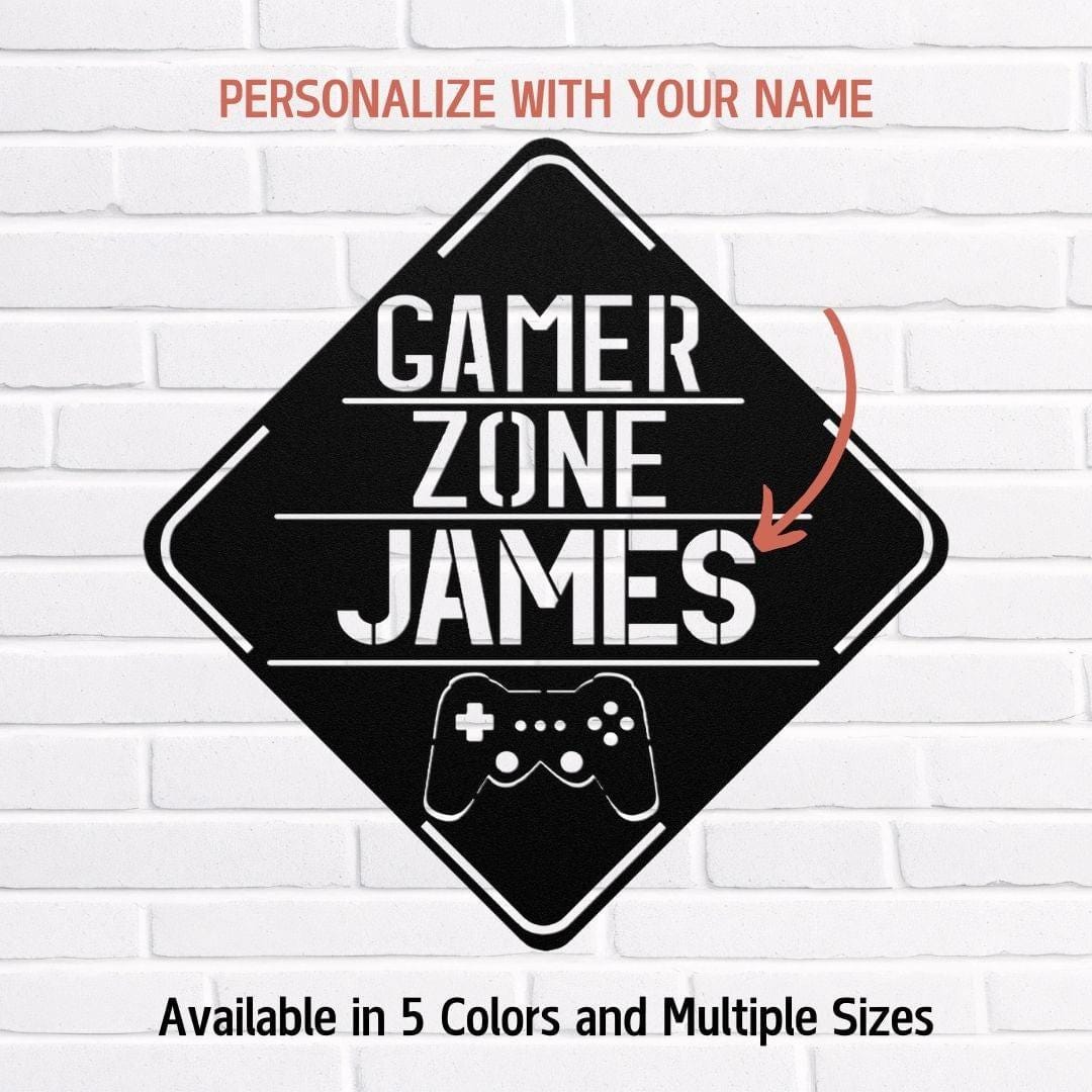 Metal Game Room Sign| Personalized Gift for Gamer| Custom Game Room ...