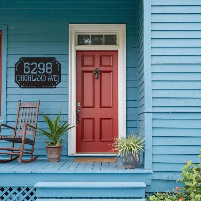 House Numbers Plaque Medium Address Plaque Vertical Custom House ...