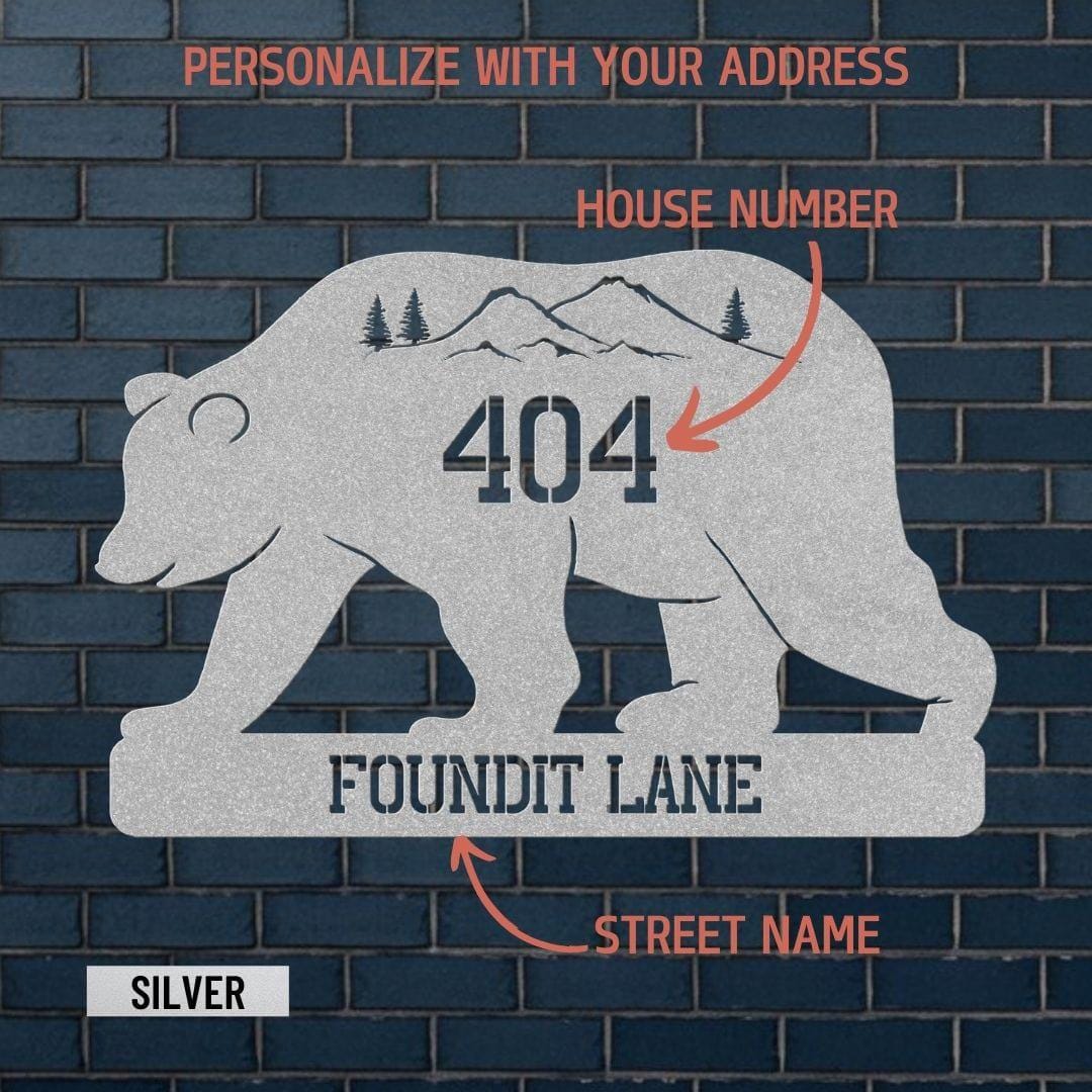 Address Sign Bear Address Sign Custom Personalized Address Outdoor ...