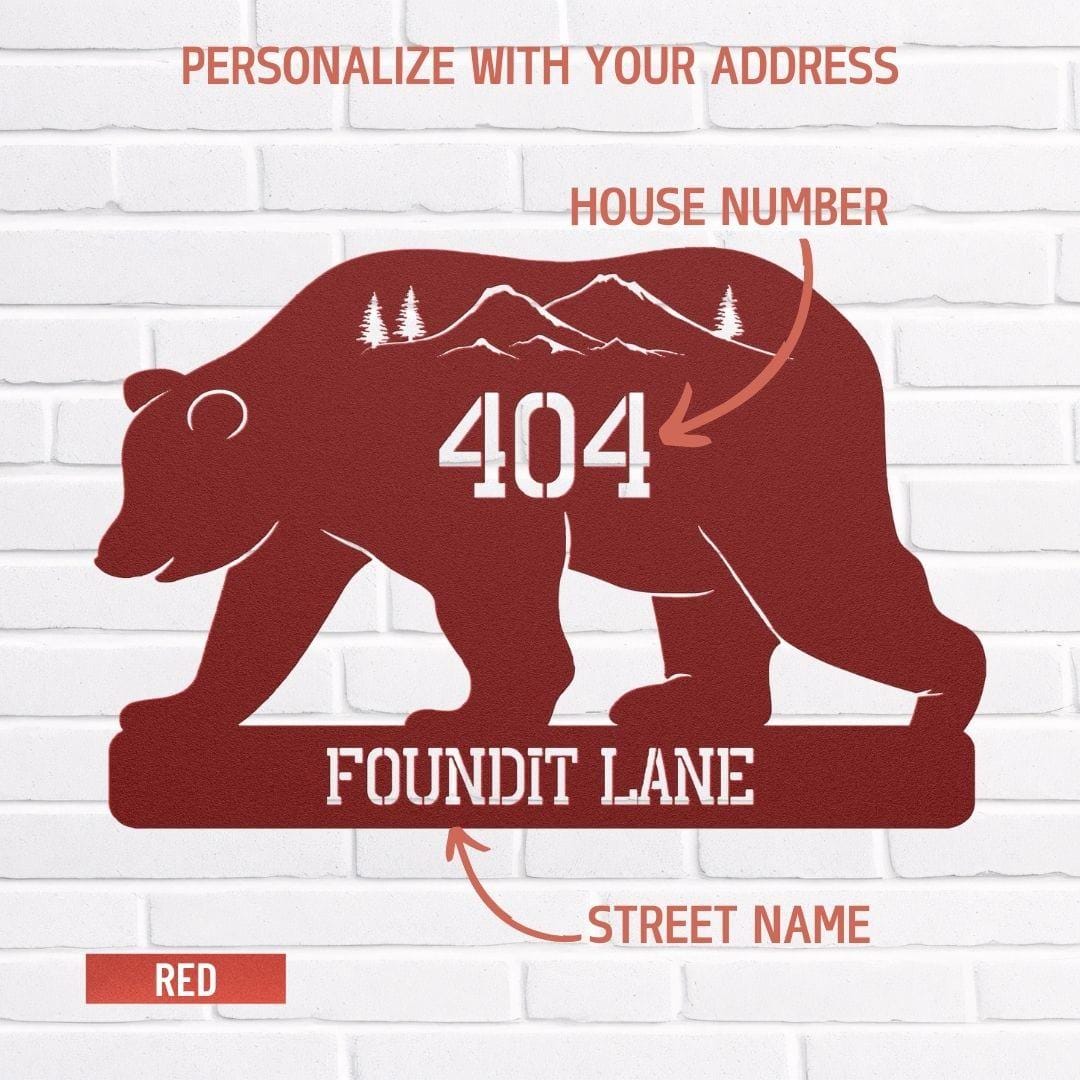 Address Sign Bear Address Sign Custom Personalized Address Outdoor ...