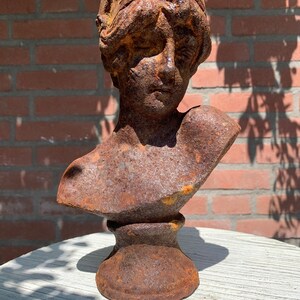 Classic Cast Iron Bust Garden Statue Ornament Garden & | Etsy