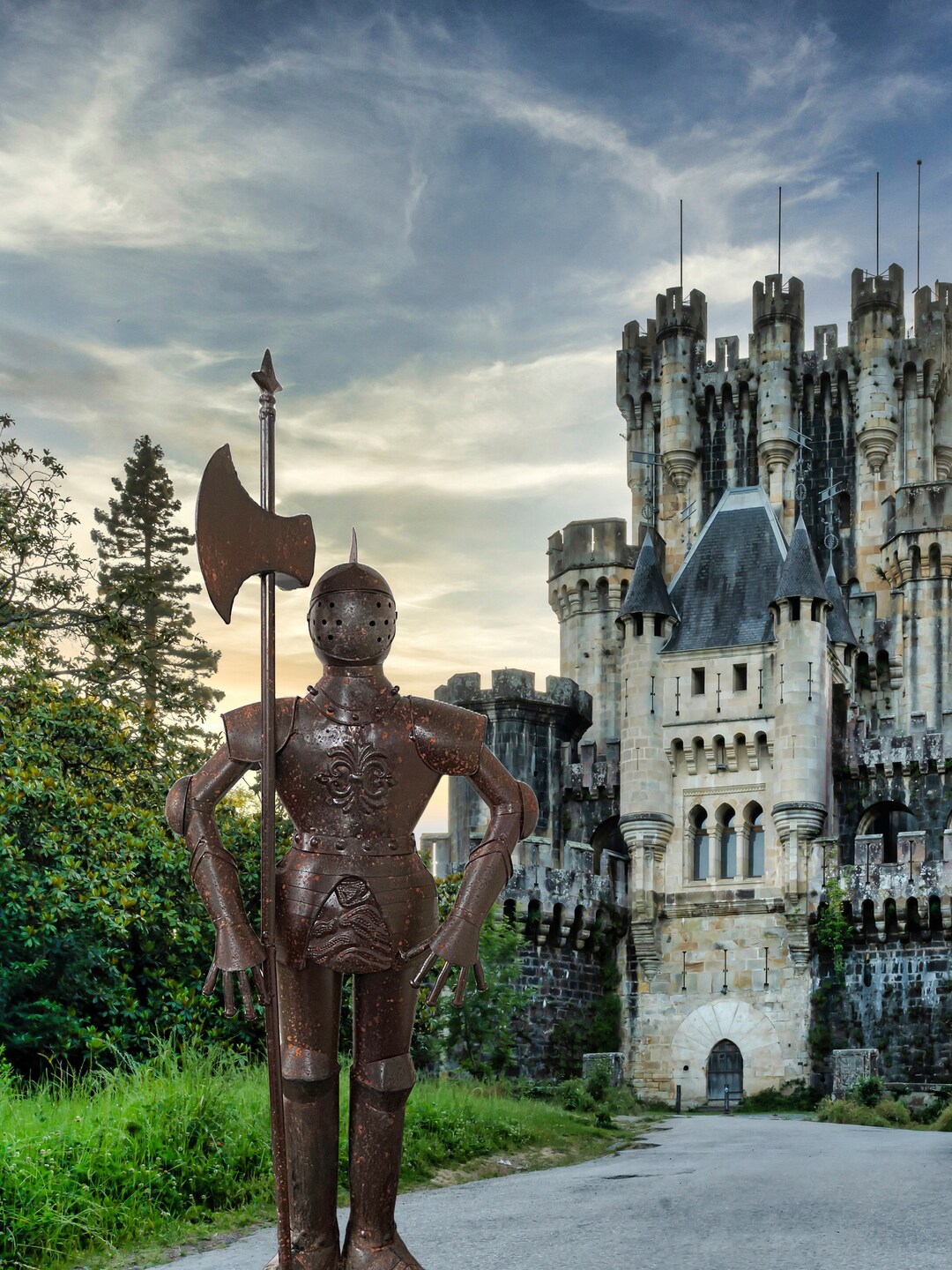 Knight Armor With Halberd Knight Metal Suit of Armour Statue - Etsy