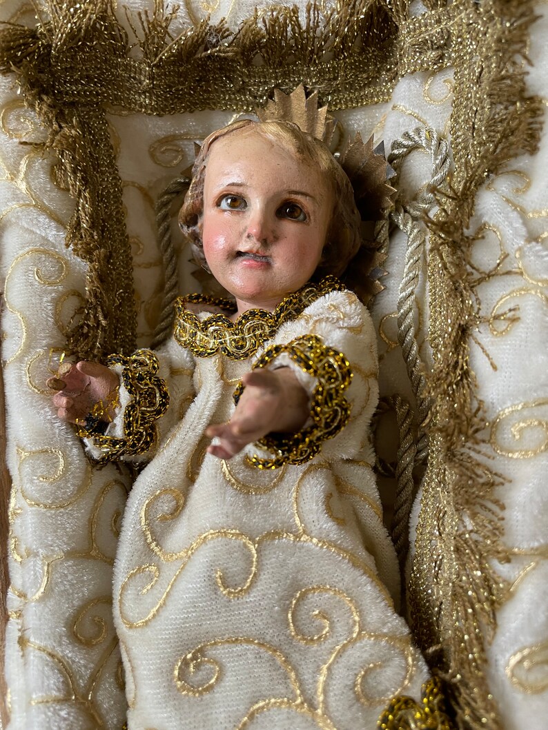 Antique Nativity Child Jesus Polychrome Spain 19th Century Manger Child ...