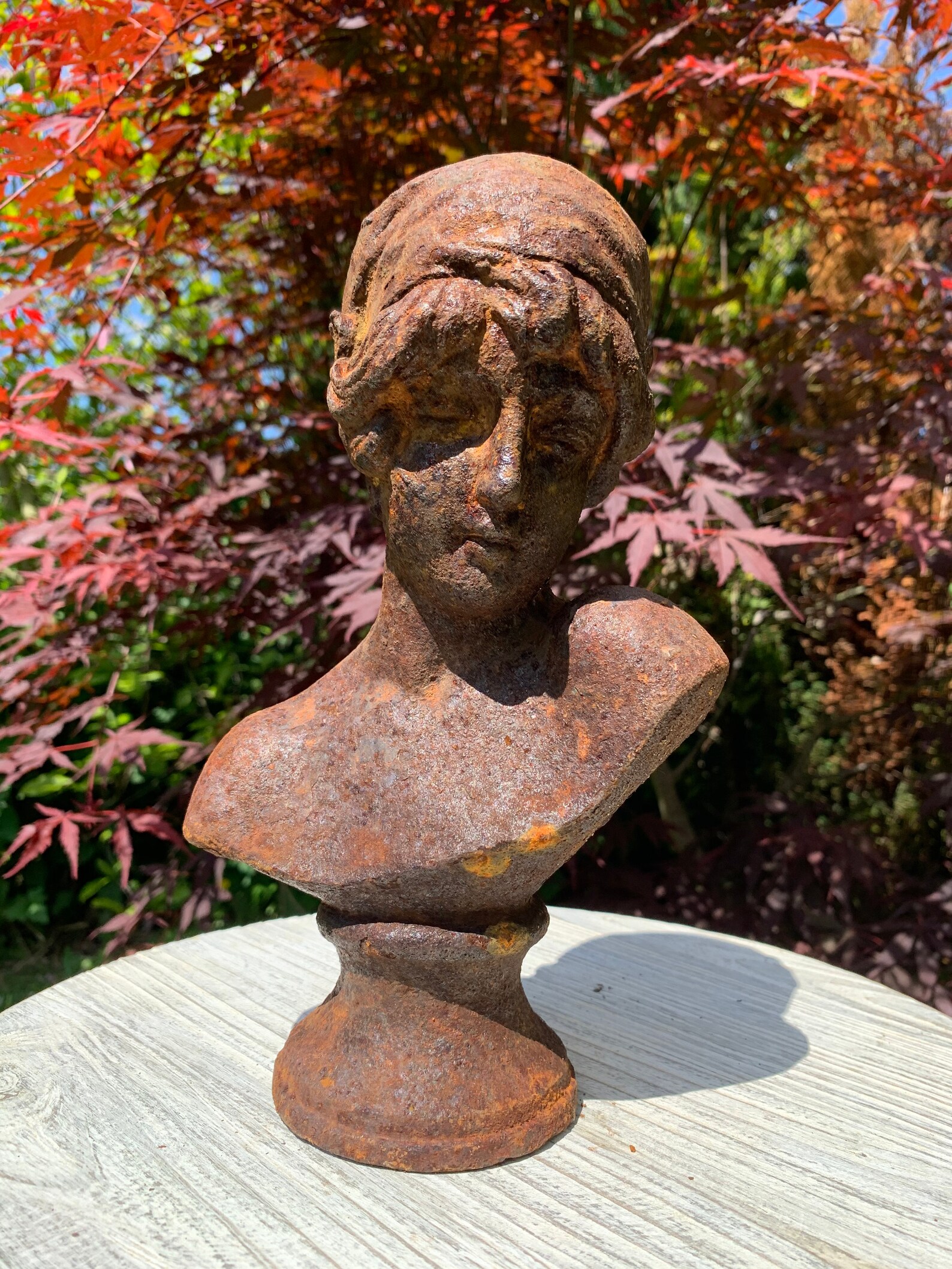 Classic Cast Iron Bust Garden Statue Ornament Garden & | Etsy