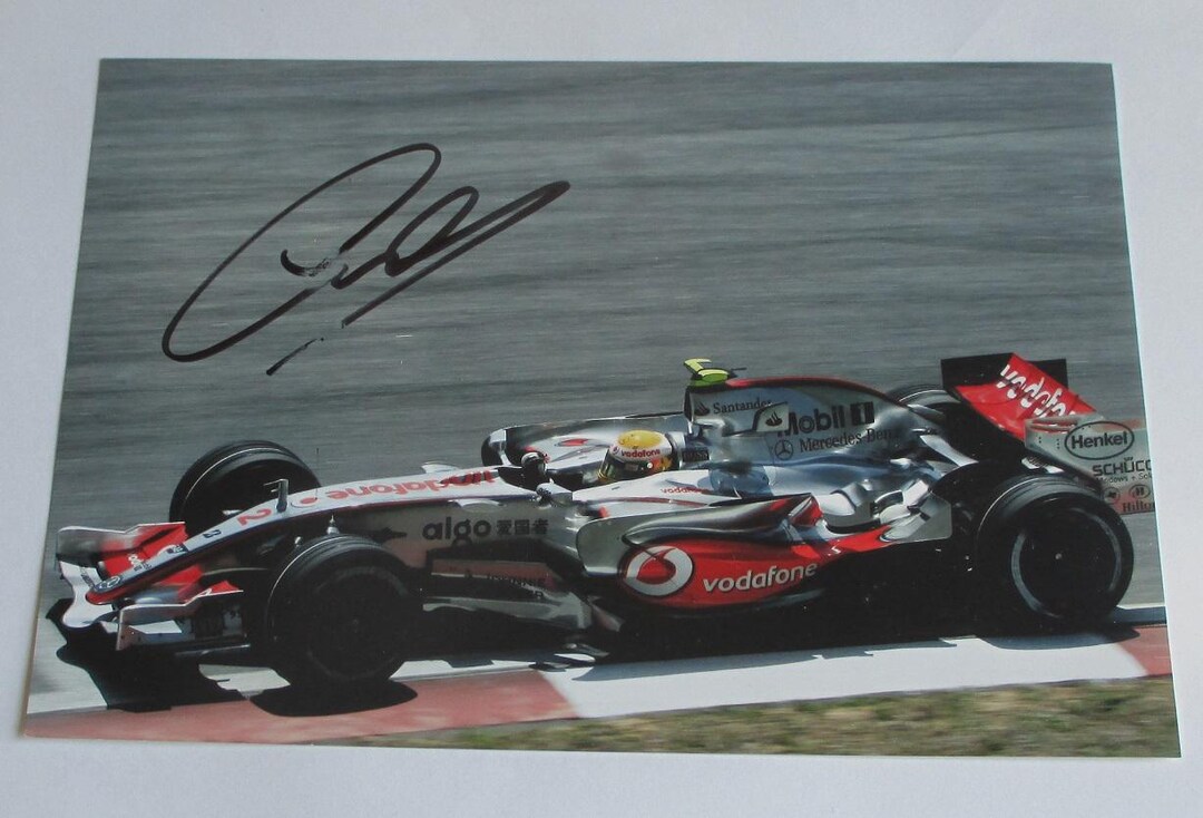 Lewis Hamilton Signed 2007 Formula 1 F1 Rookie Photo - W/COA *** Please ...