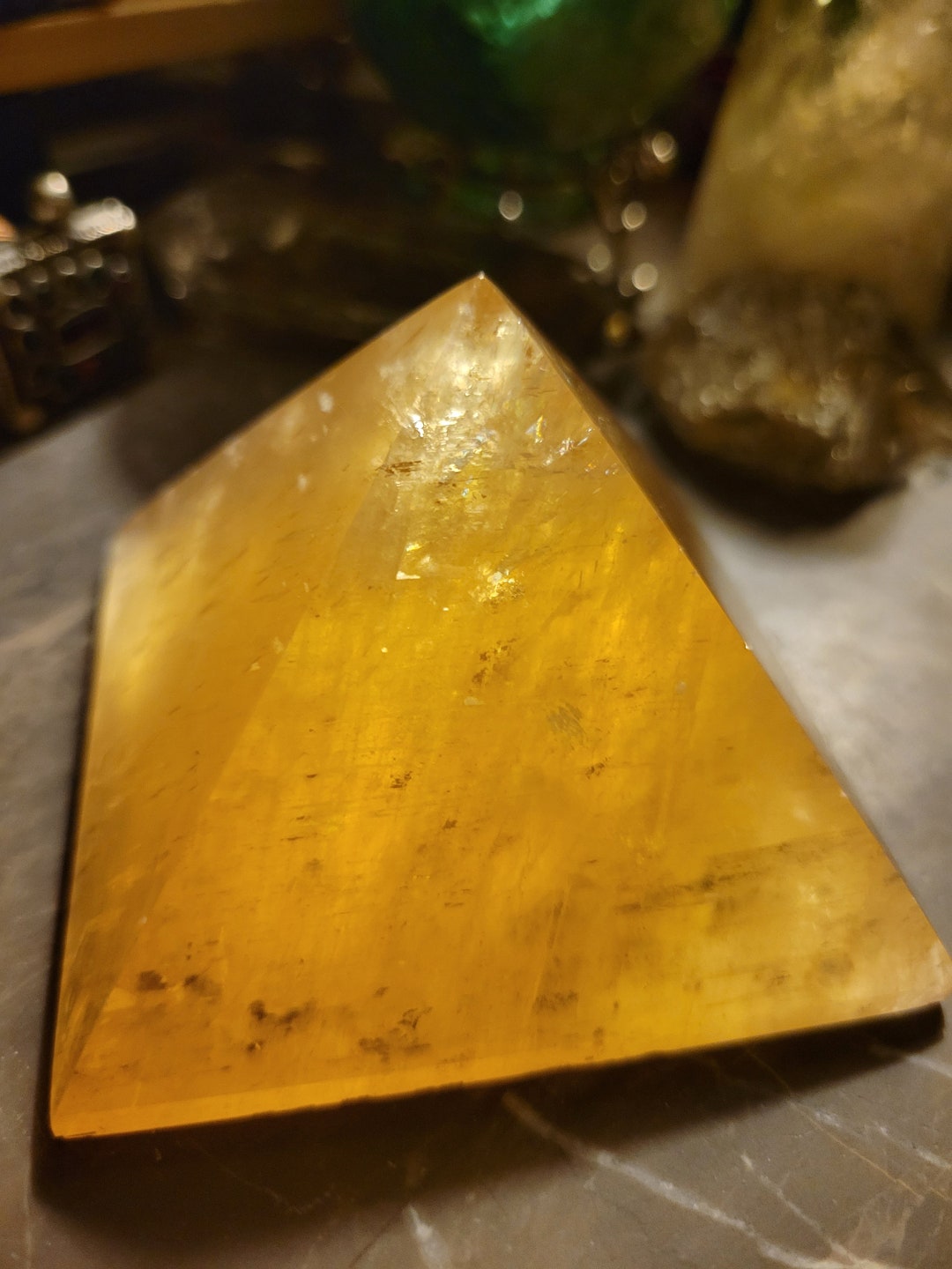 Honey Calcite Crystal Pyramid 320 Grams, 2 Tall - Etsy