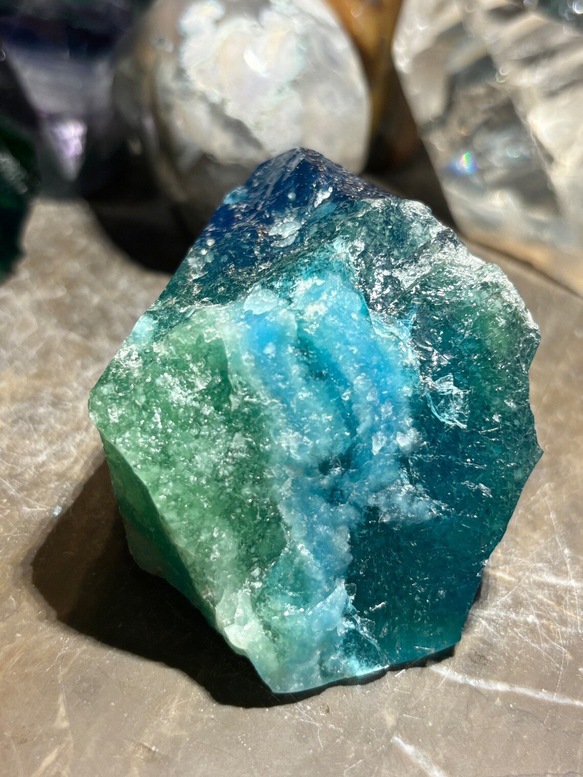 Icy Tri-color Electric Blue/aqua Serenity/celestial Mint Andara Crystal ...