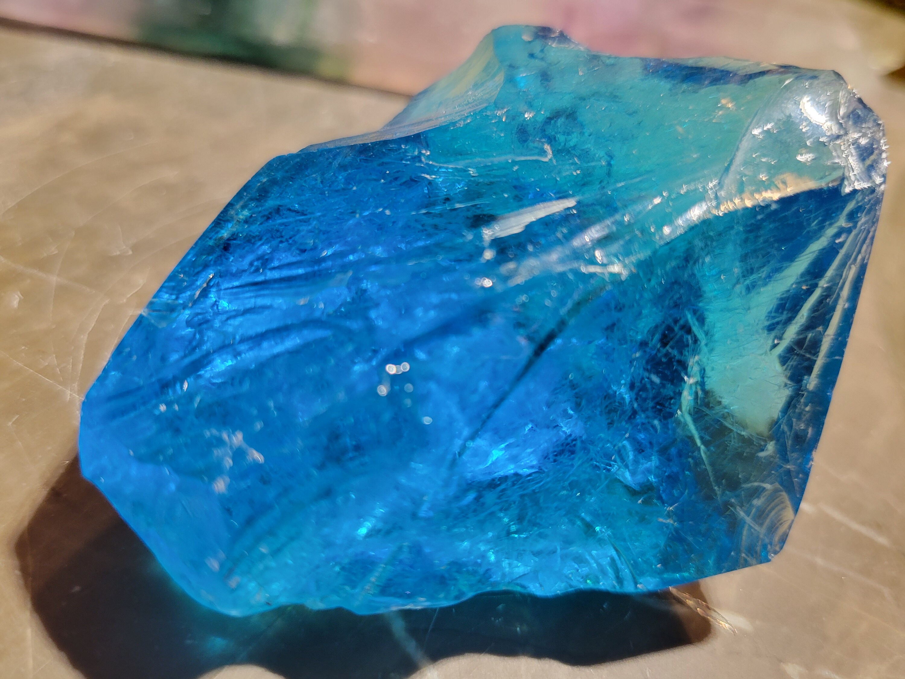 Gem Electric Blue With Azure Elysium Andara Crystal 119 Grams - Etsy