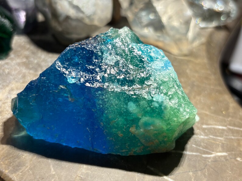 Icy Tri-color Electric Blue/aqua Serenity/celestial Mint Andara Crystal ...
