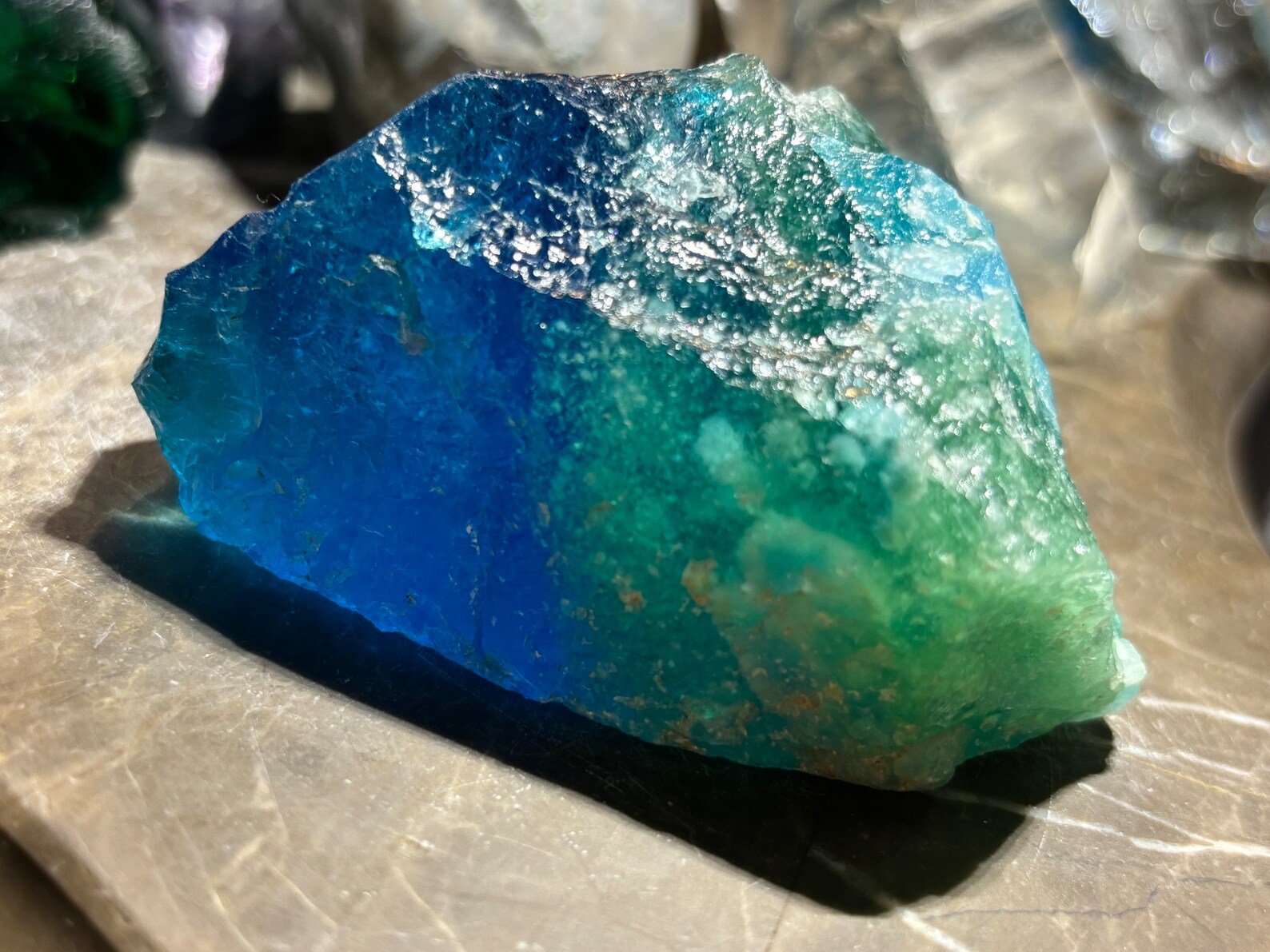 Icy Tri-color Electric Blue/aqua Serenity/celestial Mint Andara Crystal ...