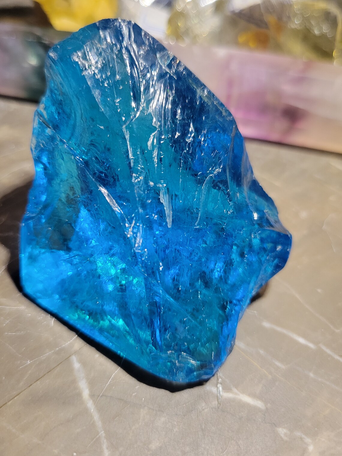 Gem Electric Blue With Azure Elysium Andara Crystal 119 Grams - Etsy